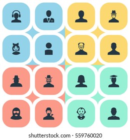 Set 16 Simple Member Icons Can Stock Vector (Royalty Free) 559760020 ...