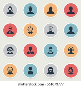 Set 16 Simple Member Icons Can Stock Vector (Royalty Free) 561073777 ...