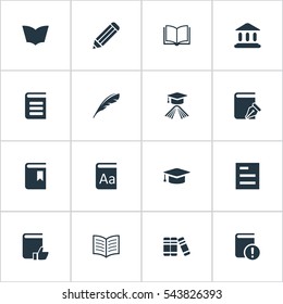 Set 16 Simple Reading Icons Can Stock Vector (Royalty Free) 543826393 ...
