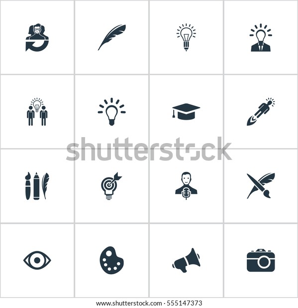 Set 16 Simple Visual Art Icons Stock Vector (Royalty Free) 555147373 ...