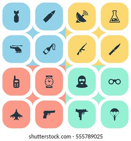 Set 16 Simple War Icons Can Stock Vector (Royalty Free) 555789025 ...