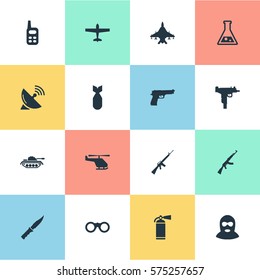 Set 16 Simple War Icons Can Stock Vector (Royalty Free) 575257657 ...