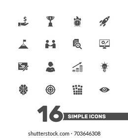 Set 16 Strategy Icons Setcollection Vision Stock Vector (Royalty Free ...