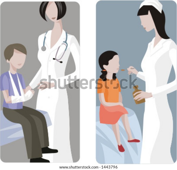 Set 2 Medical Illustrations 1 Pediatric Stock Vector (Royalty Free) 1443796