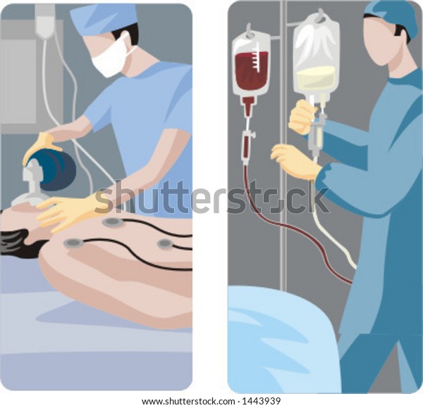 Set 2 Medical Illustrations 1 Surgeon Stock Vector (Royalty Free) 1443939