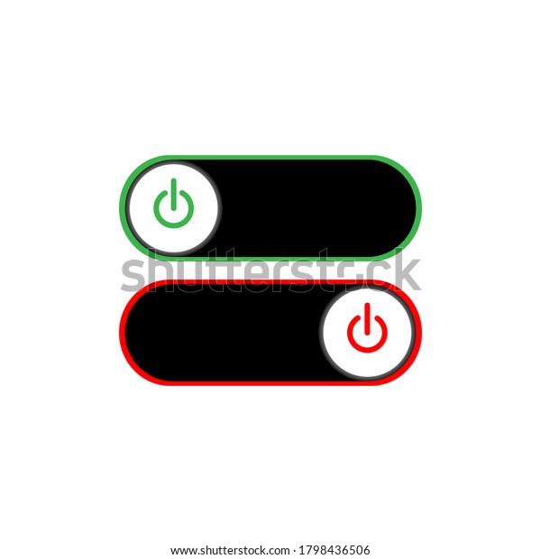 Set 2 On Off Slider Style Stock Vector (Royalty Free) 1798436506