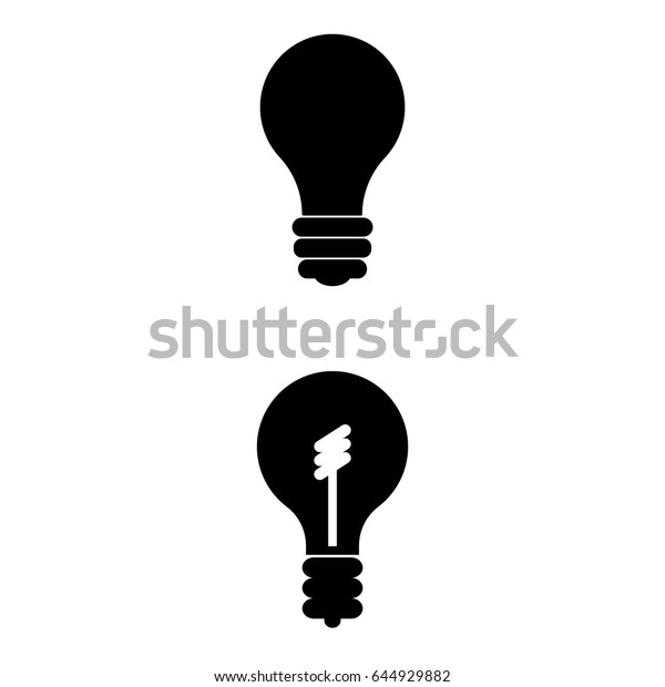 Set 2 Vectors Pictogram Lightbulb Icon Stock Vector (Royalty Free ...