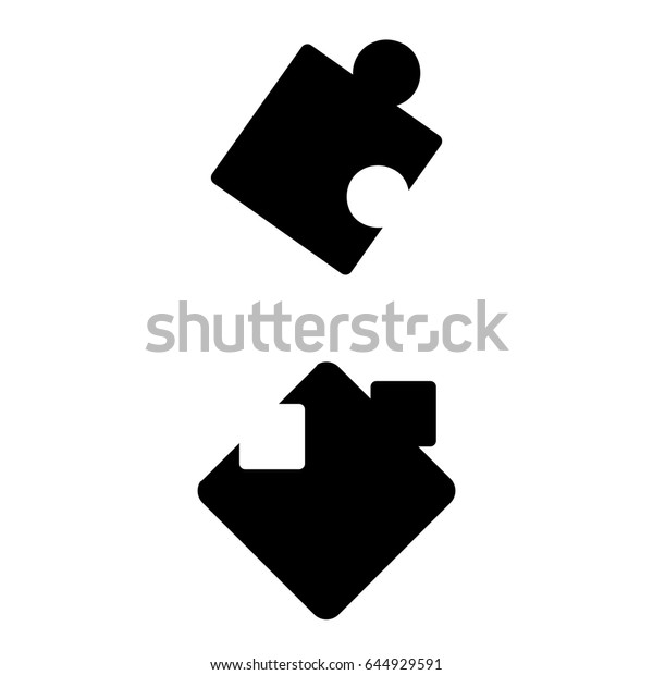 Set 2 Vectors Pictogram Puzzle Icon Stock Vector (Royalty Free ...