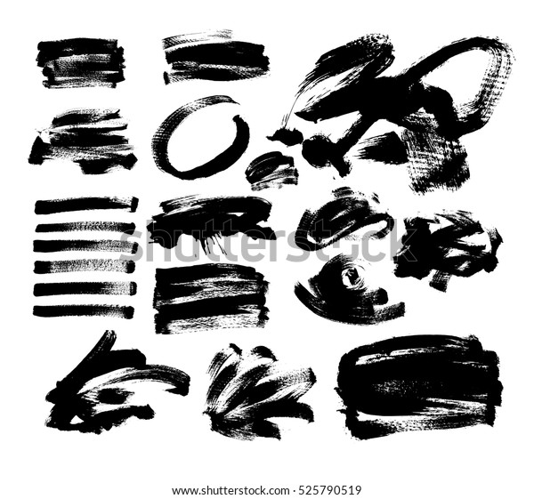 Set 20 Black Ink Hand Drawing Stock Vector (Royalty Free) 525790519 ...