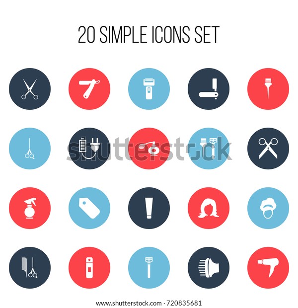 Set 20 Editable Tonsorial Artist Icons Stock Vector (Royalty Free ...