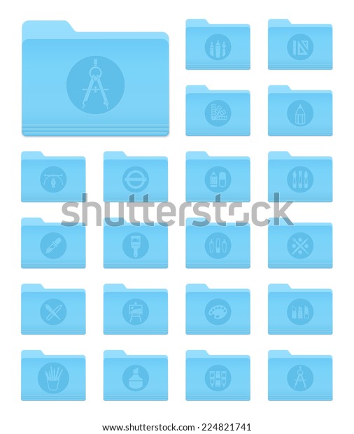 Set 20 Folders Icons Os X Stock Vector (Royalty Free) 224821741 ...