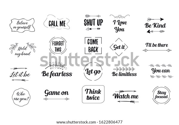 Set 20 Vector Motivation Inspiring Quotes Stock Vector (Royalty Free ...