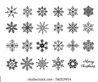 Snow Flake Icons Set Stock Vector (Royalty Free) 1198827505