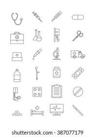 Set 24 Vector Black Medicine Icons Stock Vector (Royalty Free ...