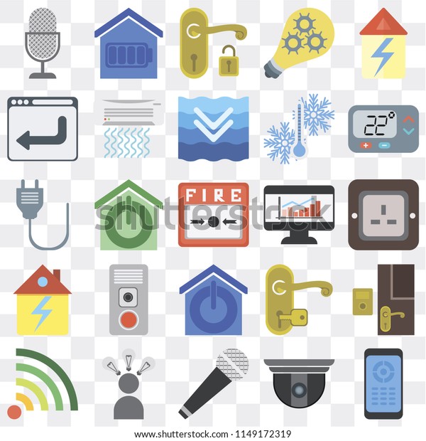 Set 25 Icons Such Remote Security Stock Vector (Royalty Free ...