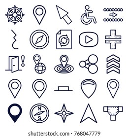Navigation Icons Set 25 Editable Outline Stock Vector (Royalty Free ...