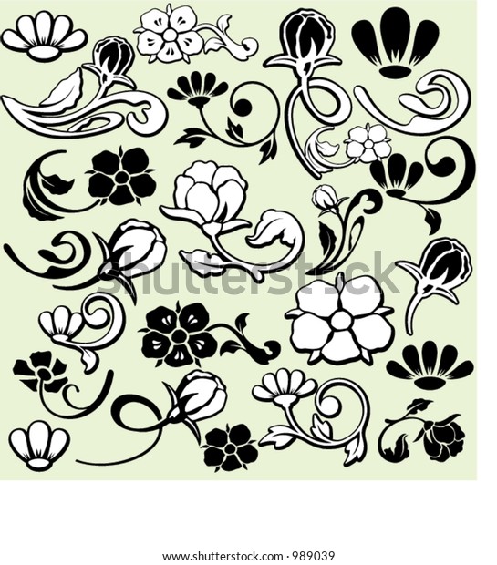 Set 25 Ornamental Design Elements Classic Stock Vector (Royalty Free ...