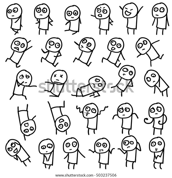 Set 27 Stick Figures Various Poses Stock Vector (Royalty Free) 503237506