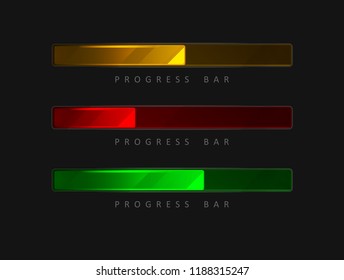 Set 3 Colorful Bright Progress Bars Stock Vector (Royalty Free ...
