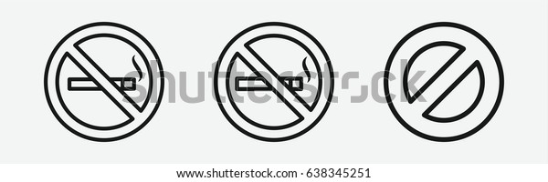 Set 3 Outline Prohibit Icons Stock Vector (Royalty Free) 638345251