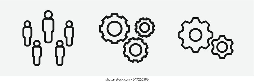 Set 3 Outline Teamwork Icons: เวกเตอร์สต็อก (ปลอดค่าลิขสิทธิ์ ...