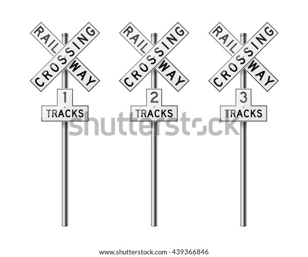 Set 3 Road Signs Isolated On Stock Vector (Royalty Free) 439366846 ...