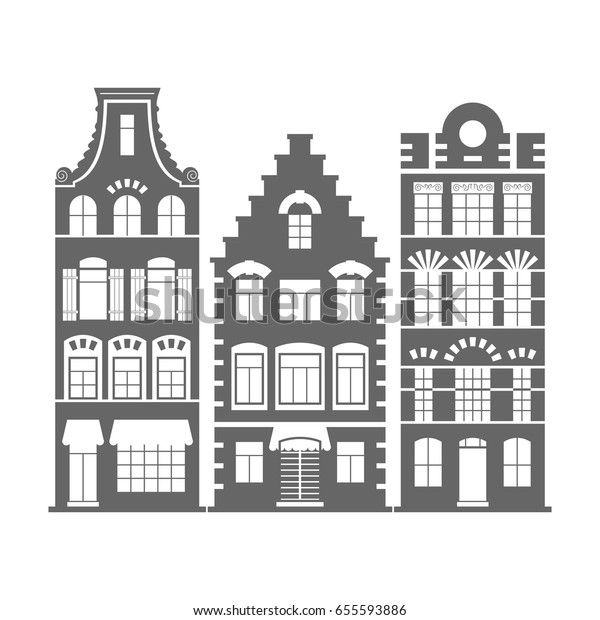 Set 3 Shape Amsterdam Holland Old Stock Vector (Royalty Free) 655593886
