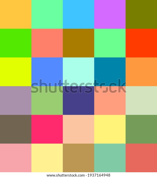 Set of 30 colorful square shapes, wall paint colors