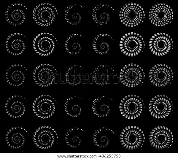 Set 30 Spiral Helix Shapes Concentric Stock Vector (Royalty Free ...