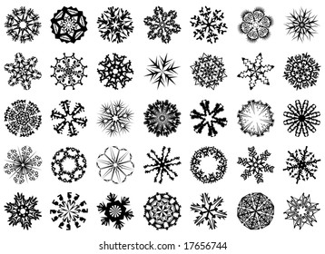 Set 35 Beautiful Snowflakes Stock Vector (Royalty Free) 17656744 ...
