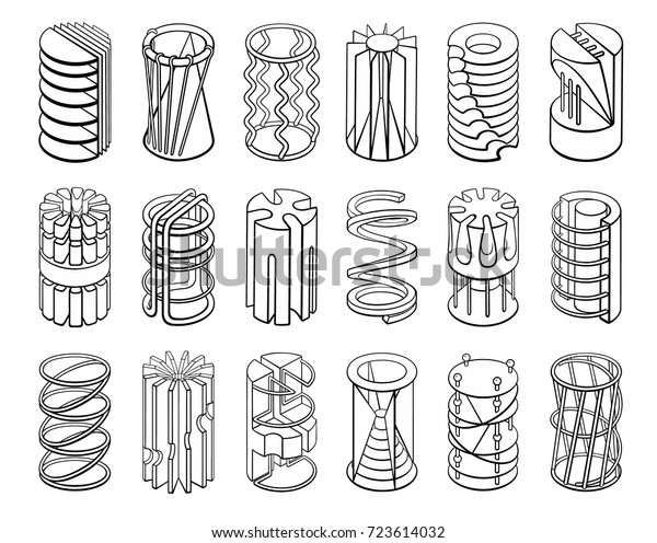 Set 3d Geometric Shapes Cylinder Designs Stock Vector (Royalty Free ...