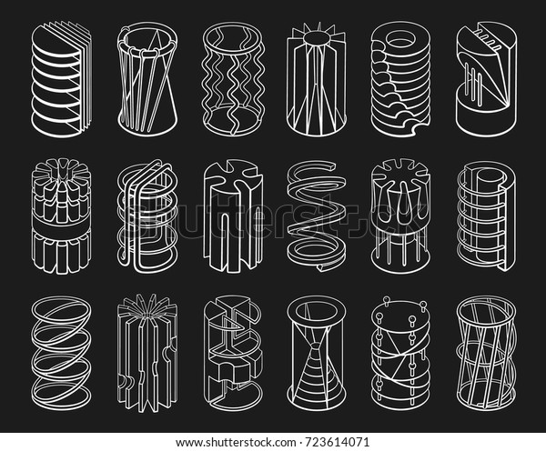 Set 3d Geometric Shapes Cylinder Designs Stock Vector (Royalty Free ...