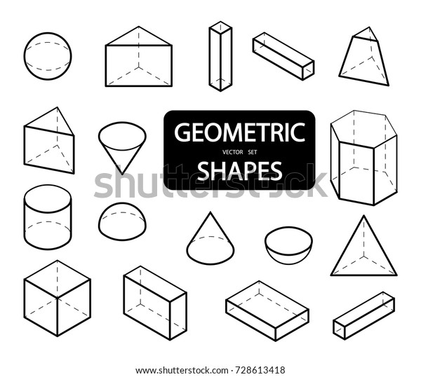 Set 3d Geometric Shapes Isometric Views Stock Vector (Royalty Free ...