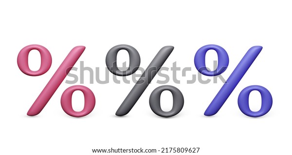 Set 3d Percent Icons Red Black Stock Vector (Royalty Free) 2175809627 ...