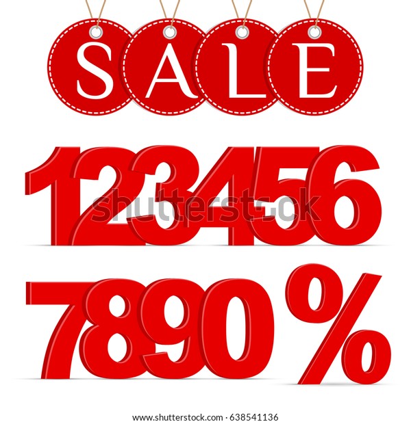 Set 3d Red Sign Numbers 1 Stock Vector (Royalty Free) 638541136 ...