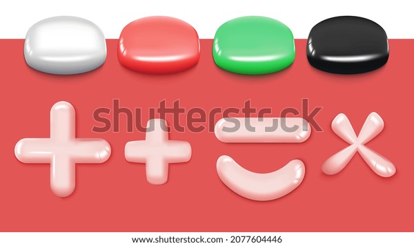 Set 3d Round Square Elongated Shapes Stock Vector (Royalty Free ...