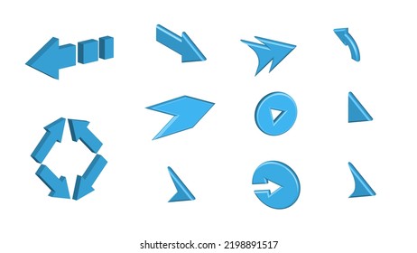 Set 3d Vector Arrows Clipart Web Stock Vector (Royalty Free) 2198891517 ...