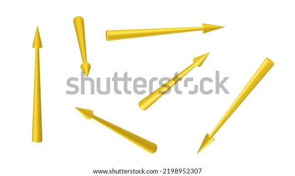 Set 3d Vector Arrows Clipart Web Stock Vector Royalty Free 2198952307