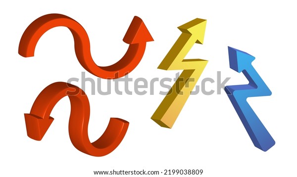 Set 3d Vector Arrows Clipart Web Stock Vector Royalty Free 2199038809