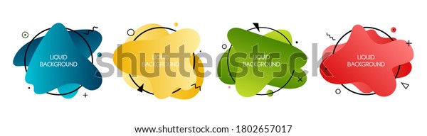 Set 4 Abstract Modern Graphic Liquid Stock Vector (Royalty Free ...