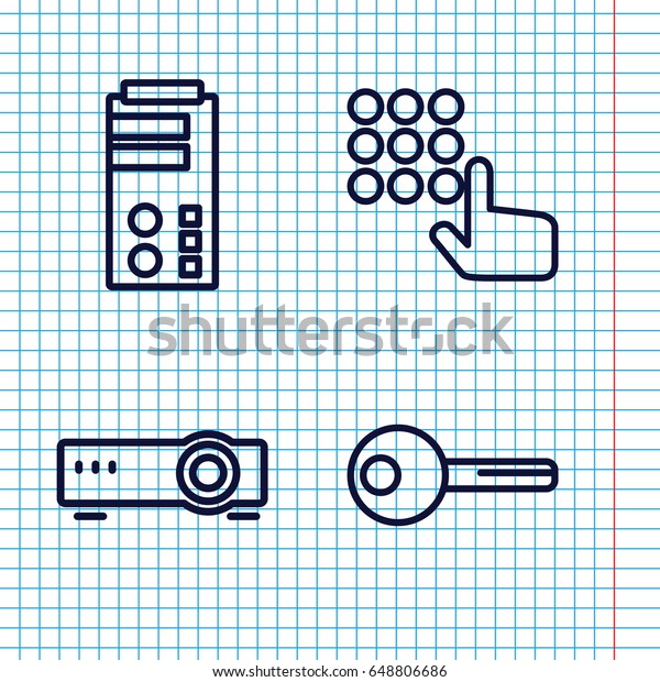 Set 4 Access Outline Icons Such Stock Vector (Royalty Free) 648806686 ...