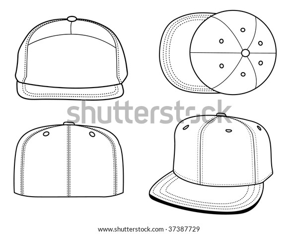 Set 4 Blank Hats That Can Stock Vector (Royalty Free) 37387729