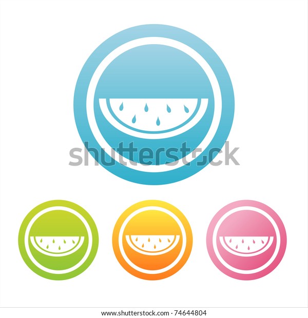 Set 4 Colorful Melon Signs Stock Vector (Royalty Free) 74644804 ...
