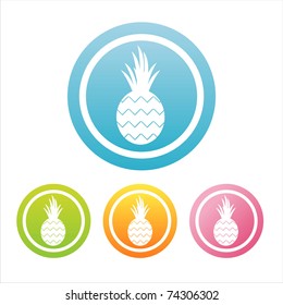 Set 4 Colorful Pineapple Signs Stock Vector (Royalty Free) 74306302 ...