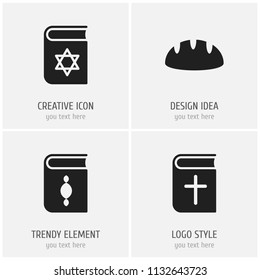 Set 4 Editable Faith Icons Includes Stock Vector (Royalty Free ...