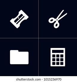 Set 4 Instruments Icons Set Collection Stock Vector (Royalty Free ...