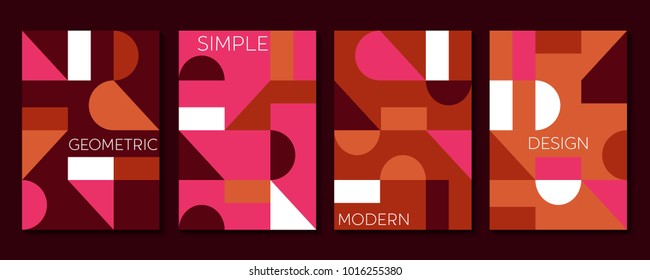 Set 4 Simple Geometric Modern Template Stock Vector (Royalty Free ...