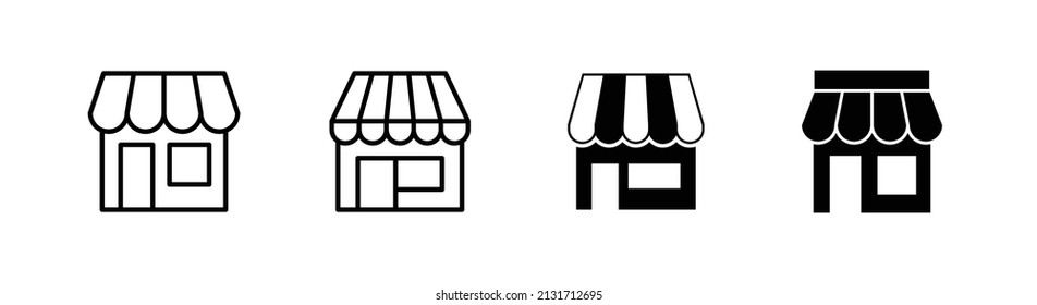 Set 4 Store Front Icon Design Stock Vector (Royalty Free) 2131712695 ...