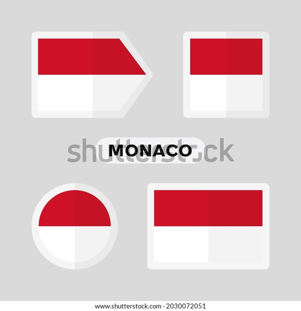 Set 4 Symbols Flag Monaco Stock Vector (Royalty Free) 2030072051 ...