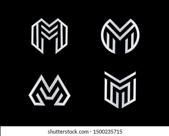 Set 4 Vector Signs Letter M Stock Vector (Royalty Free) 1500235715 ...